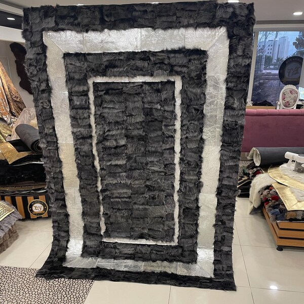 Gray Patchwork Rug - Etsy