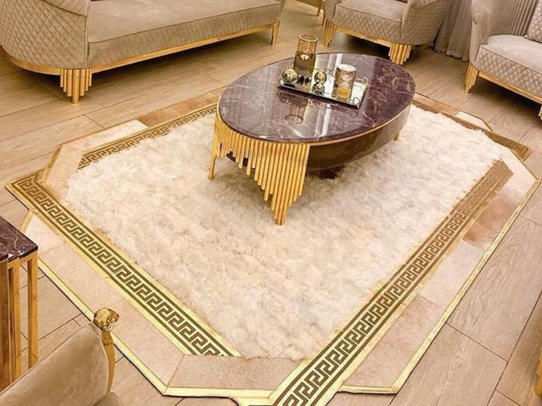 Sheepskin Patchwork Rug Natural White Fur Carpet for Living - Etsy