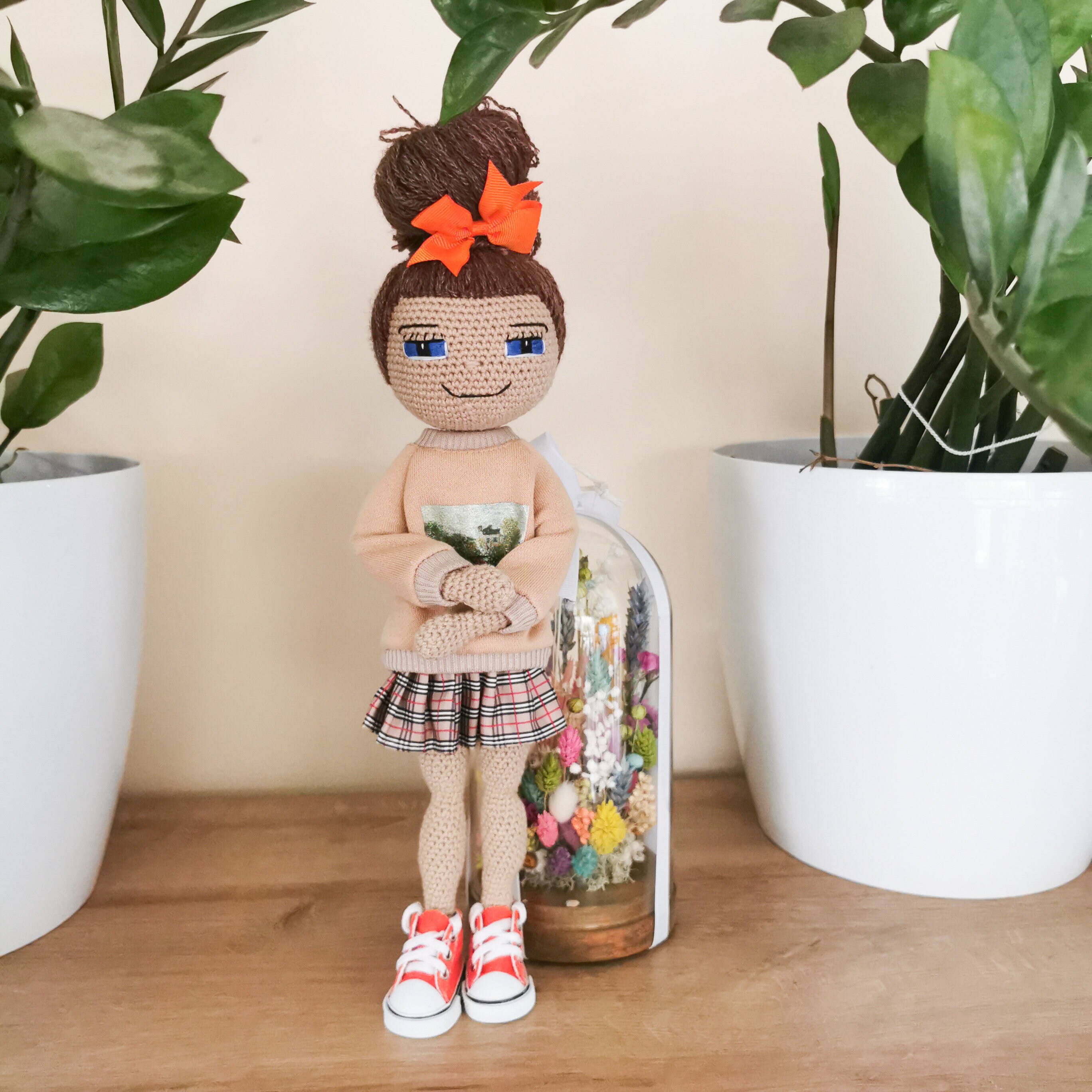 Doll with clothes Eco friendly handmade art doll toy with bun - Etsy Polska