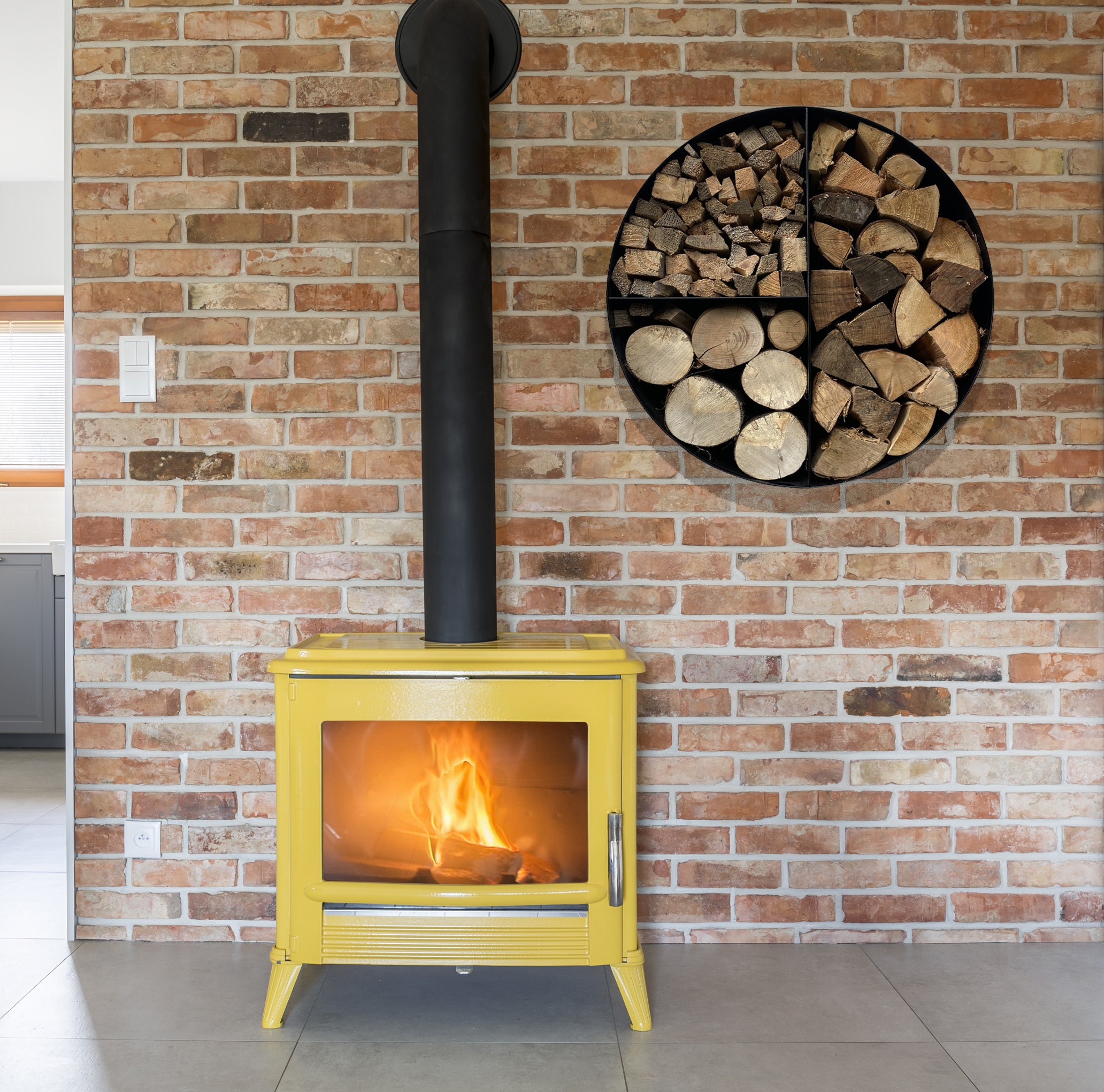 Log Holder Fire Wood Burner Store 60cm Round Black Durable - Etsy UK