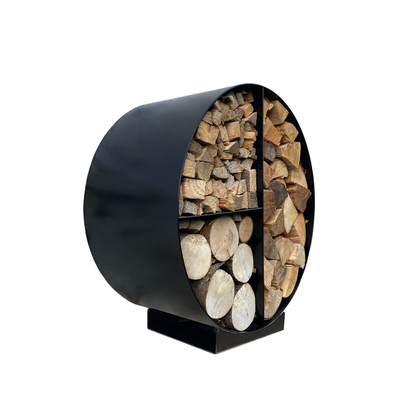 Log Holder Fire Wood Burner Store 60cm Round Black Durable Heavy Duty ...