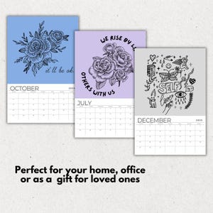 Printable 2025 Calendar, Inspirational Quotes, Digital Download, 2025 ...