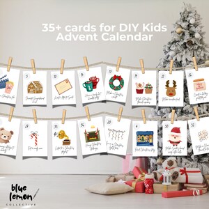 35 Printable DIY Advent Calendar Cards for Kids, Christmas Bucket List ...