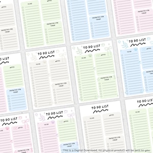Pastel Daily To-do List Printable: Doodles, Tasks (A4 PDF) - Etsy