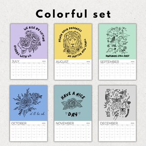 Printable 2025 Calendar, Inspirational Quotes, Digital Download, 2025 ...