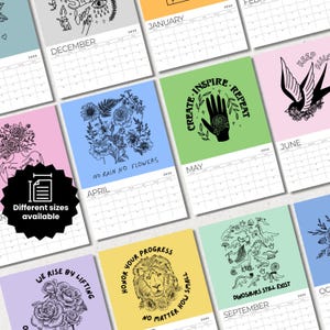 Printable 2025 Calendar, Inspirational Quotes, Digital Download, 2025 ...