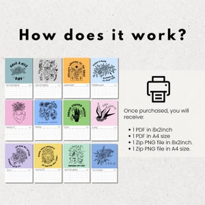 Printable 2025 Calendar, Inspirational Quotes, Digital Download, 2025 ...