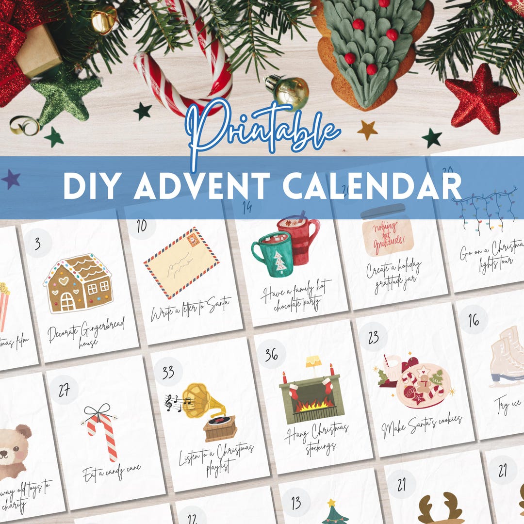 35 Printable DIY Advent Calendar Cards for Kids, Christmas Bucket List ...
