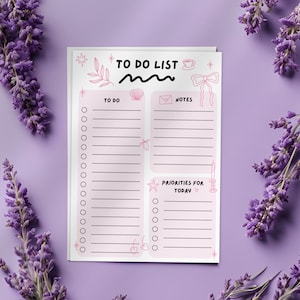 Pastel Daily To-do List Printable: Doodles, Tasks (A4 PDF) - Etsy