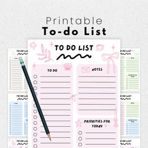 Pastel Daily To-do List Printable: Doodles, Tasks (A4 PDF) - Etsy