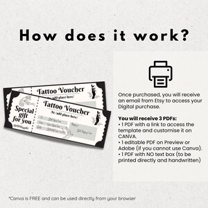 Printable Gift Tattoo Voucher – Perfect Gift for Tattoo Lovers ...