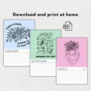 Printable 2025 Calendar, Inspirational Quotes, Digital Download, 2025 ...