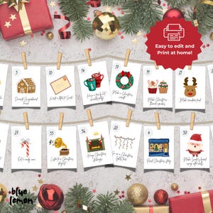35 Printable DIY Advent Calendar Cards for Kids, Christmas Bucket List ...
