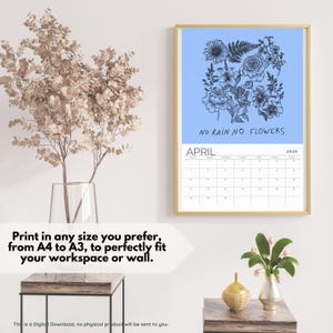 Printable 2025 Calendar, Inspirational Quotes, Digital Download, 2025 ...