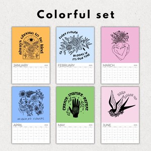 Printable 2025 Calendar, Inspirational Quotes, Digital Download, 2025 ...