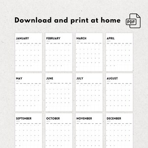 2025 Printable Calendar | 12 Months Calendar, Monthly Planner, A4 ...
