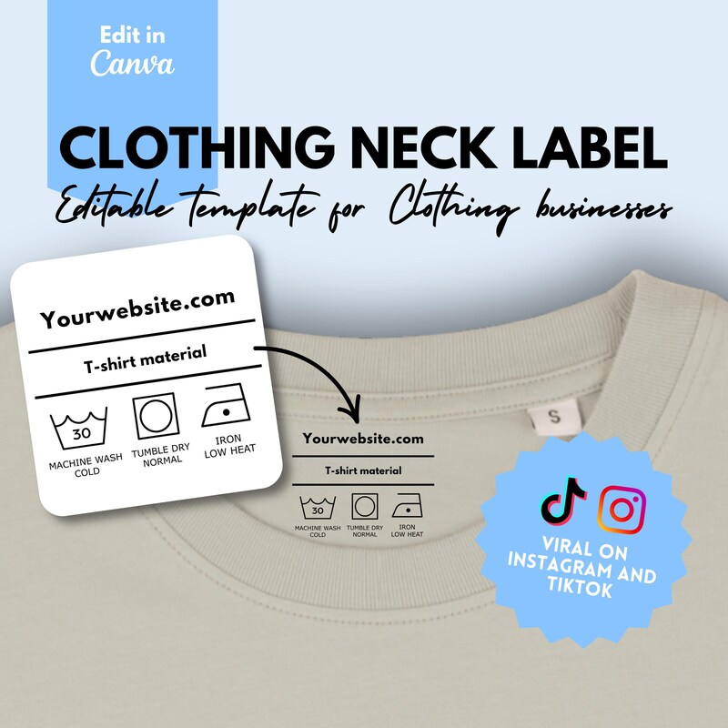 Neck Label Template - Etsy