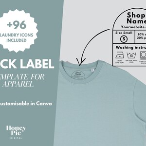 Editable Clothing Tag Template T-shirt Neck Label Garment - Etsy