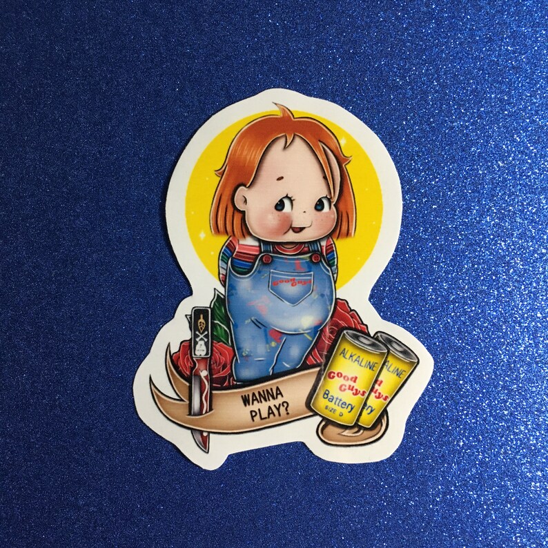 Childs Play Inspired Good Guys Chucky Kewpie Glossy Stickers | Etsy