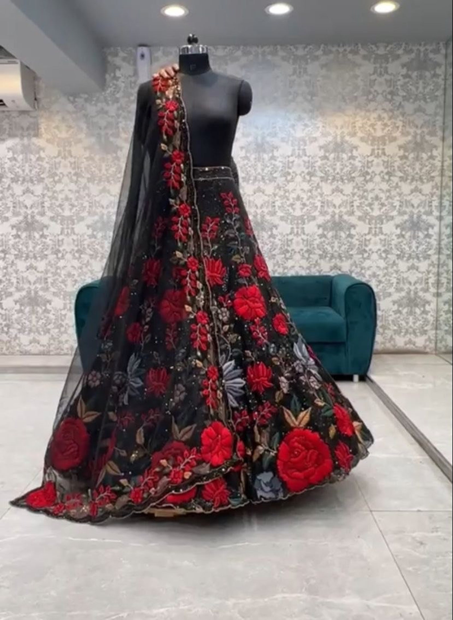 Black Designer Lehenga Choli for Women Party Wear Bollywood - Etsy