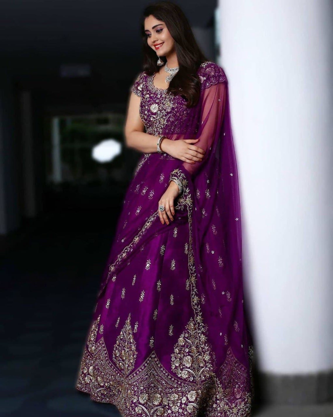 Purple Designer Lehenga for Women Party Wear Bollywood Lengha - Etsy