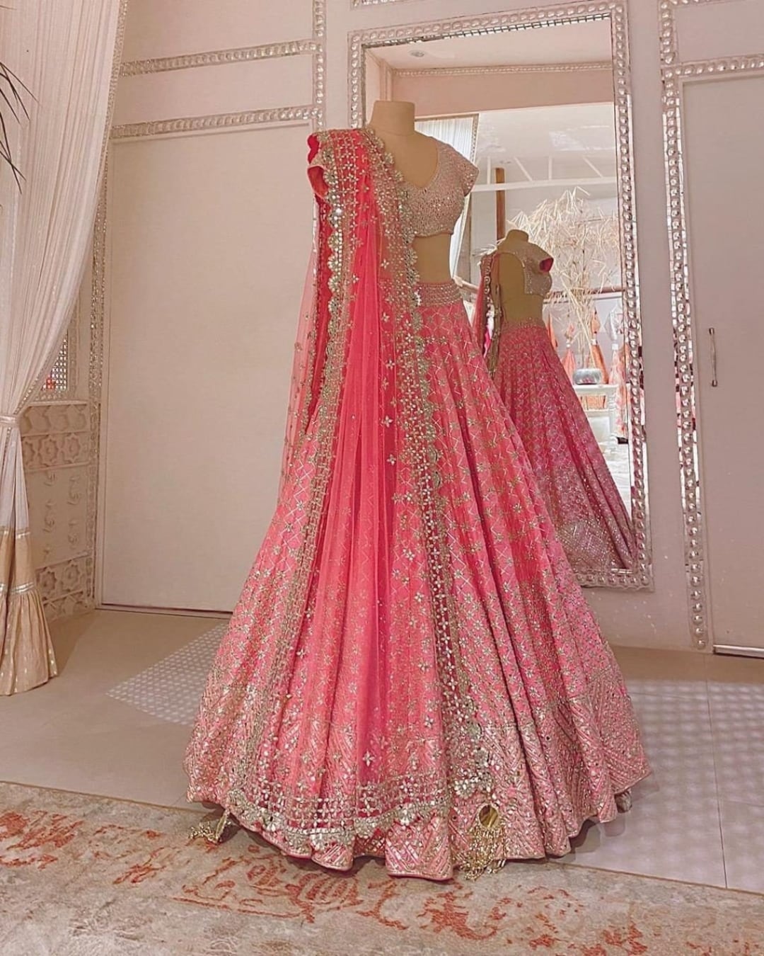 Pink Wedding Lengha Stylish Designer Lehenga Choli Indian Pakistani ...
