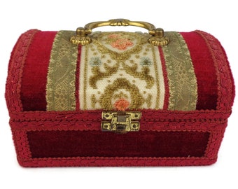 Antique Red Velvet Box - Etsy