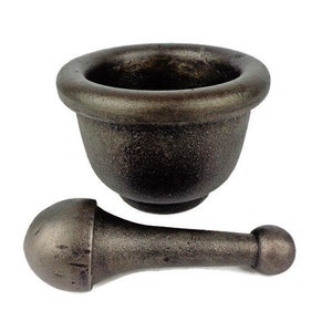 Antique Large Cast Iron Mortar and Pestle - Etsy