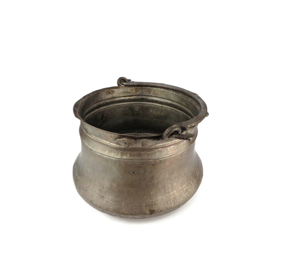 Antique Copper Tinned Cauldron, Handmade Copper Cauldron, Solid Copper ...