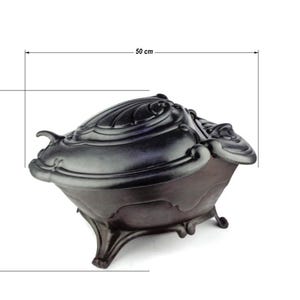 Antique Coal Box, Fireplace Decor, Iron Coal Scuttle, Cast Iron Coal ...