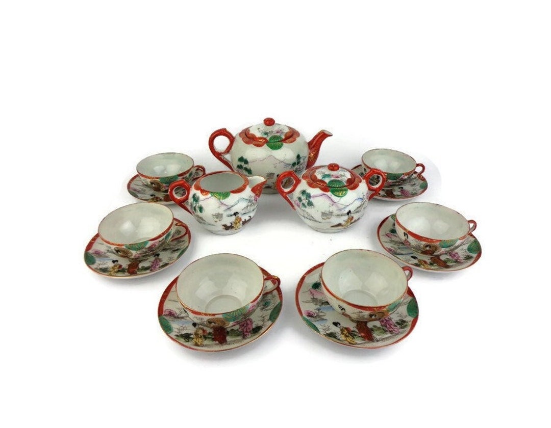 Vintage Porcelain Tea Cooffee Set, Japanese Porcelain Coffee Tea Set ...