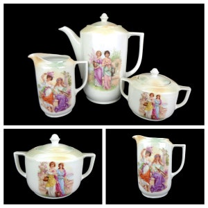 Vintage Porcelain Tea Cooffee Set, Coffee Tea Dining Set Victoria ...