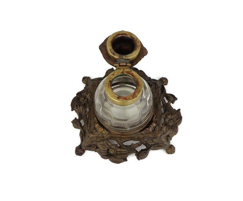 Antique Musterschutz Inkwell, Rare Musterschutz Inkwell, Old Inkwell ...