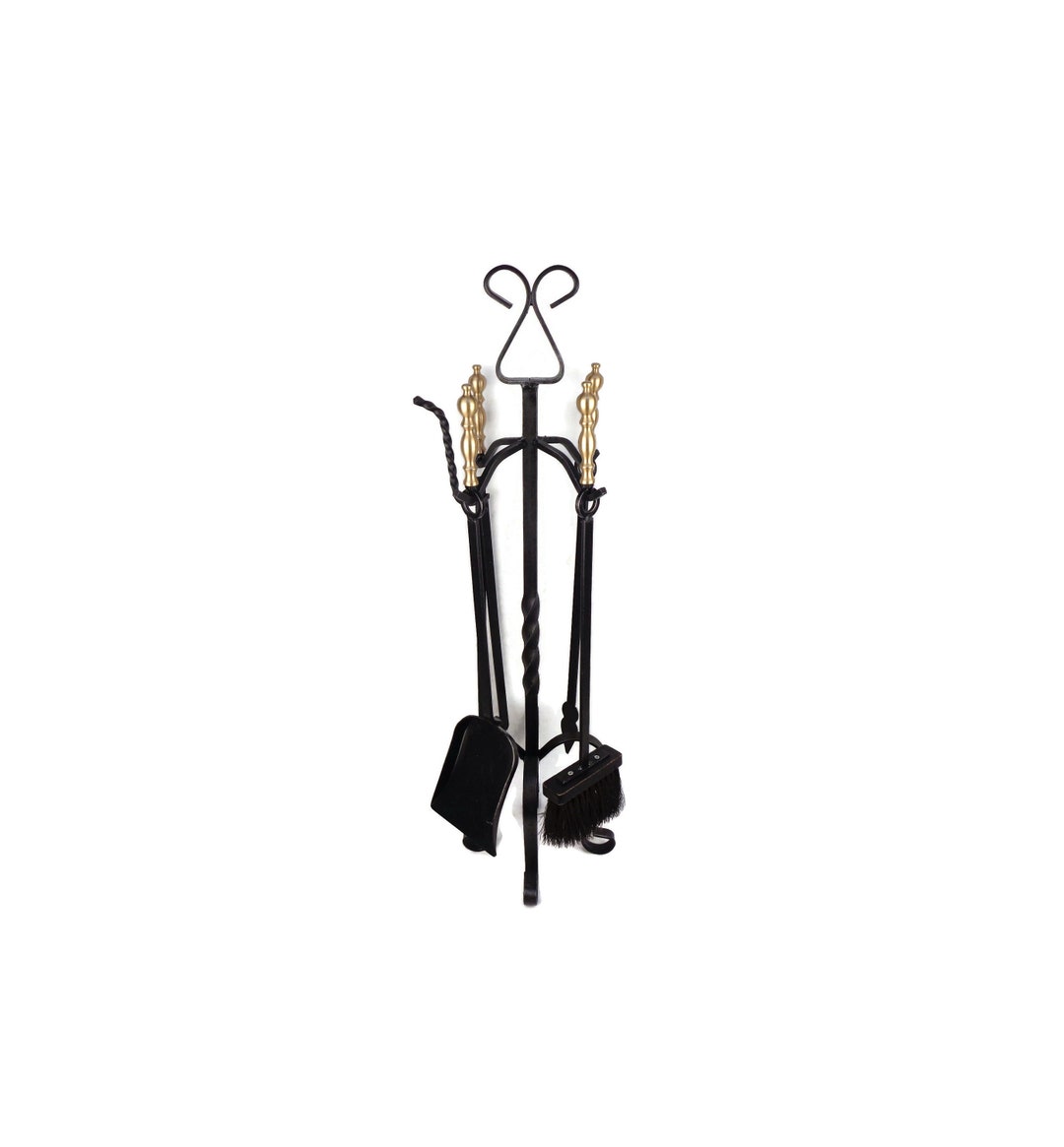 Antique Fireplace Tools Set, Fireplace Decor, Iron Fireplace Tools Set ...