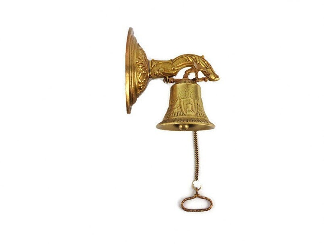 Antique Brass Door Knocker, Vintage Brass Door Bell, 1800s Door Knocker ...