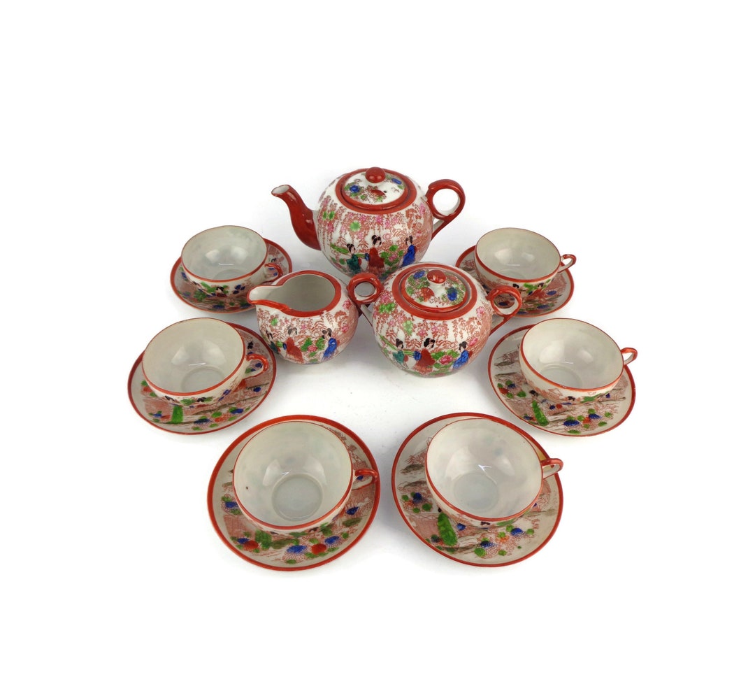 Vintage Japanese Geisha Ware Tea Set Japanese Porcelain - Etsy