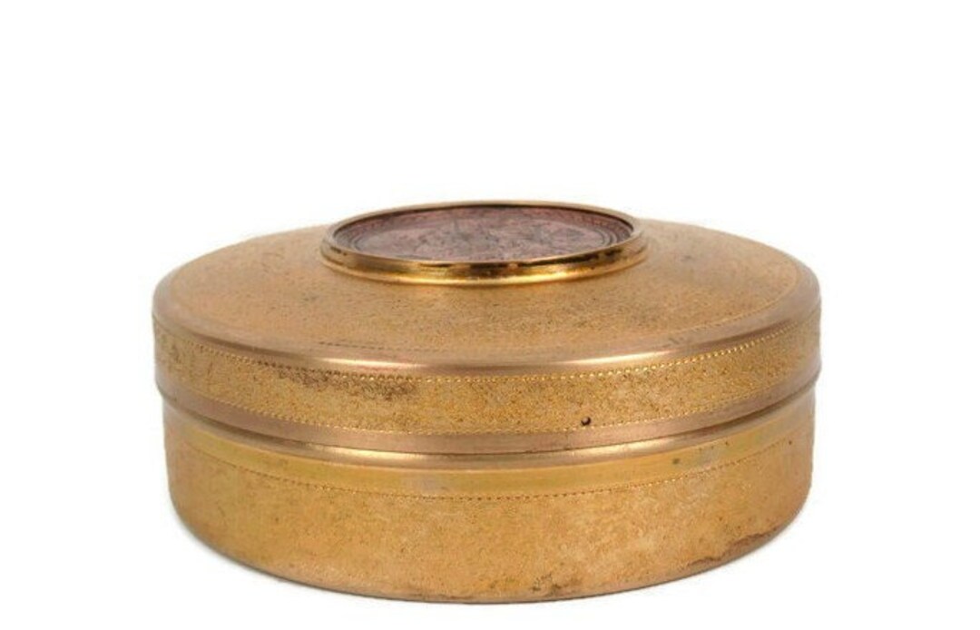 Brass Storage Box With Copper Decoration - Etsy
