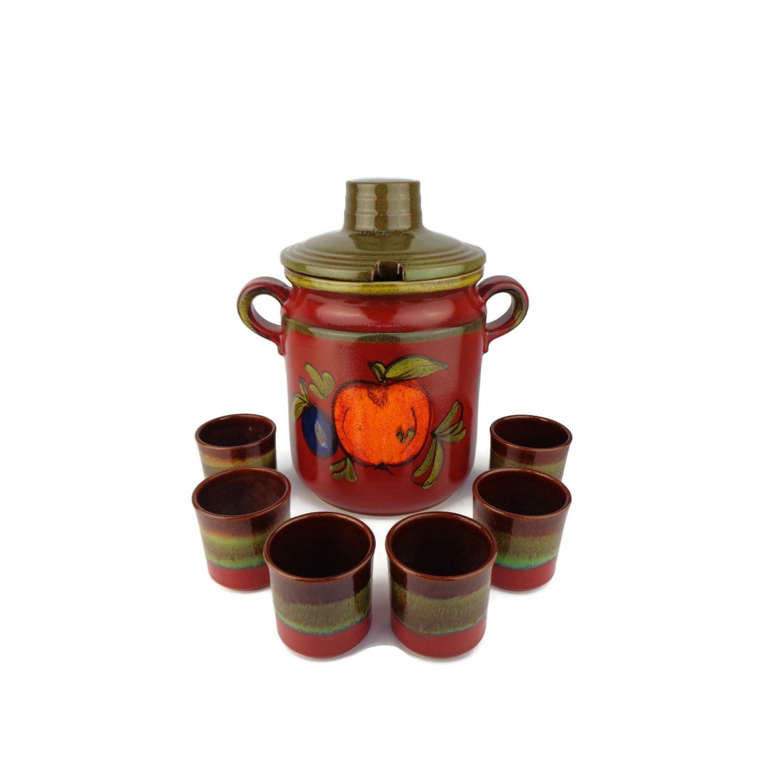 Vintage Ceramic Punch Pot Set West Germany, West Germany Ceramic Punch ...