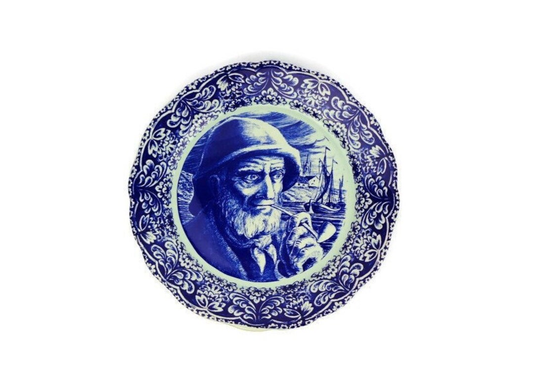 Delft Old Man With Pipe Wall Plate, Collectible Delft Old Man With Pipe ...