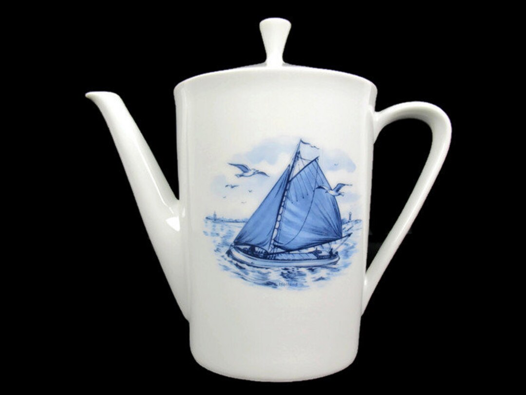 Bavarian Porcelain Teapot, Vintage Porcelain Coffee Tea Pot, German ...