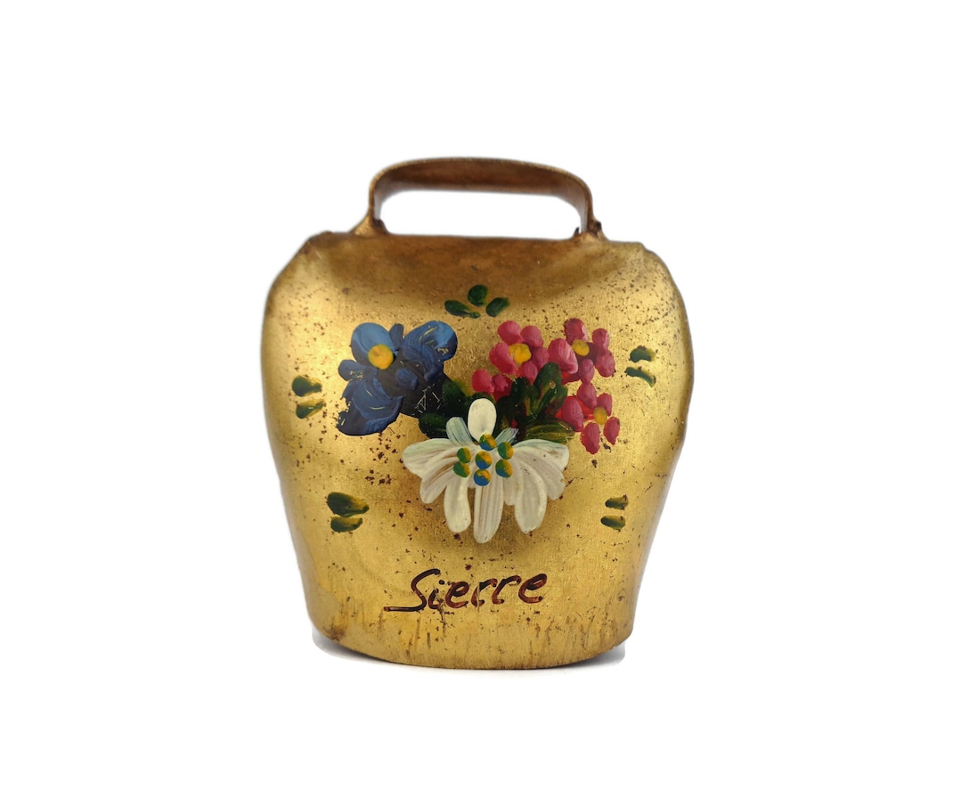 Antique Brass Cow Bell, Vintage Cow Bell, Tyrol Cow Bell, Swiss Cow ...