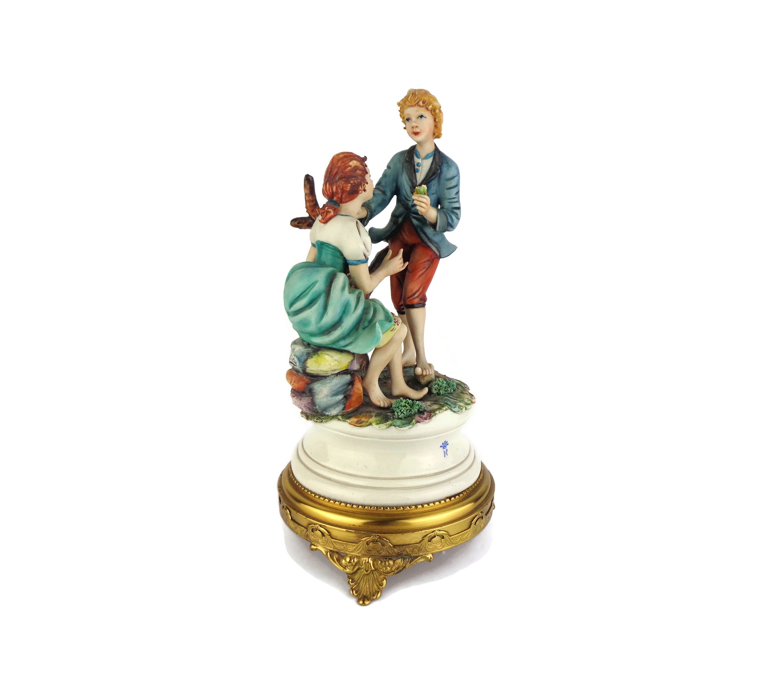 Antique Capodimonte Boy and Girl Statue Renaissance Boy and - Etsy