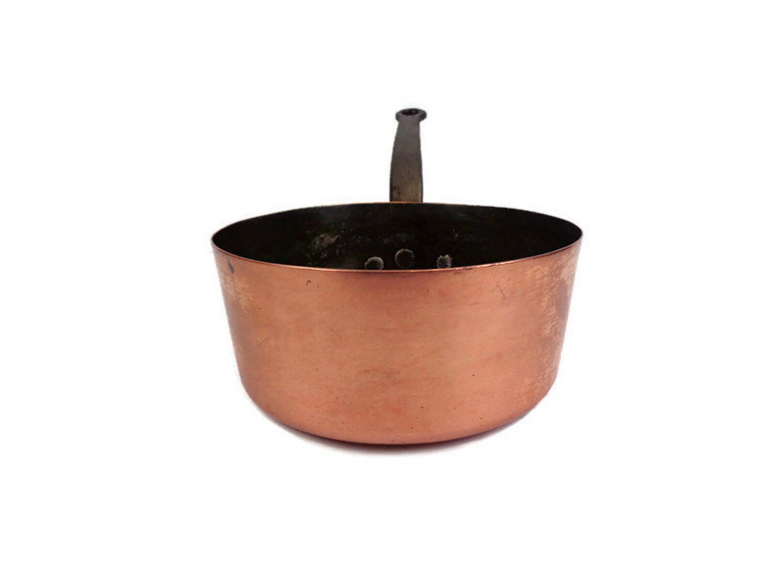French Large Copper Saucepan, Vintage Copper Pan With Iron Handle ...