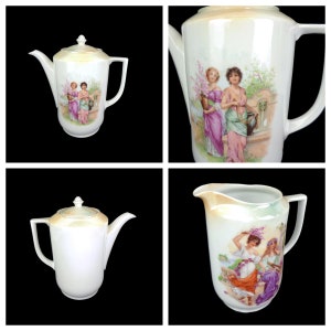 Vintage Porcelain Tea Cooffee Set, Coffee Tea Dining Set Victoria ...