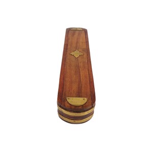 Vintage Storage Box With Brass Decoration, Wooden Incense Stick Holder ...