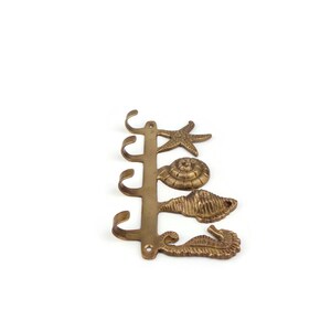 Wall Key Holder, Vintage Wall Key Display, Brass Key Rack, 4 Hooks Key ...