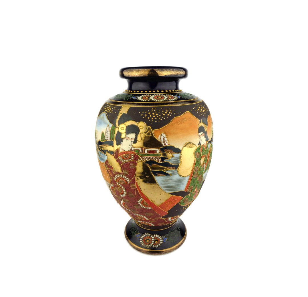 Antique Japanese Porcelain Vase, Japanese Vase, Hand Painted Japanese ...