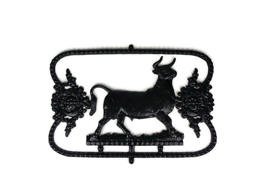 Cast Iron Bull Wall Plaque, Cast Iron Bull Portal Door Decoration ...