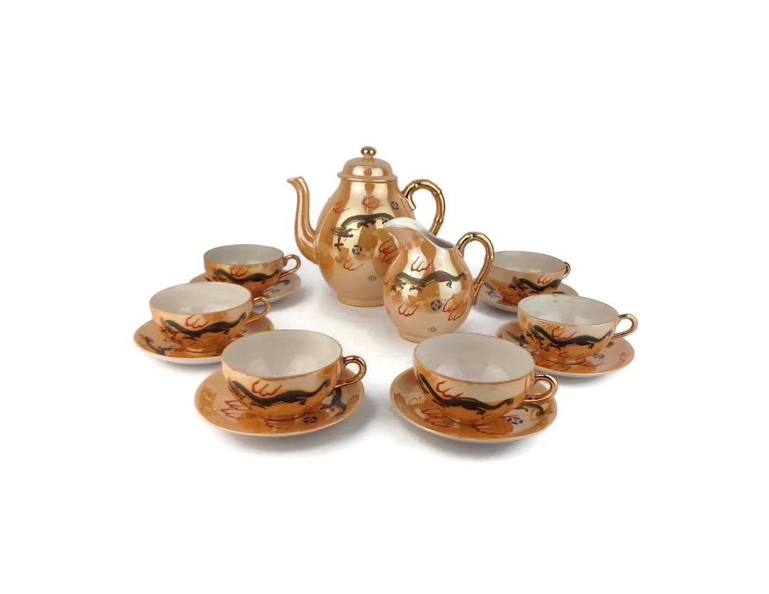 Vintage Porcelain Tea Coffee Set, Chinese Porcelain Coffee Tea Set ...