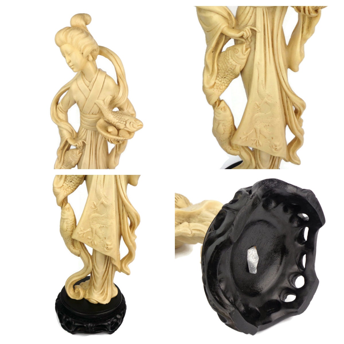 Antique Geisha Statue Asian Woman Statue A Santini Sculpture - Etsy